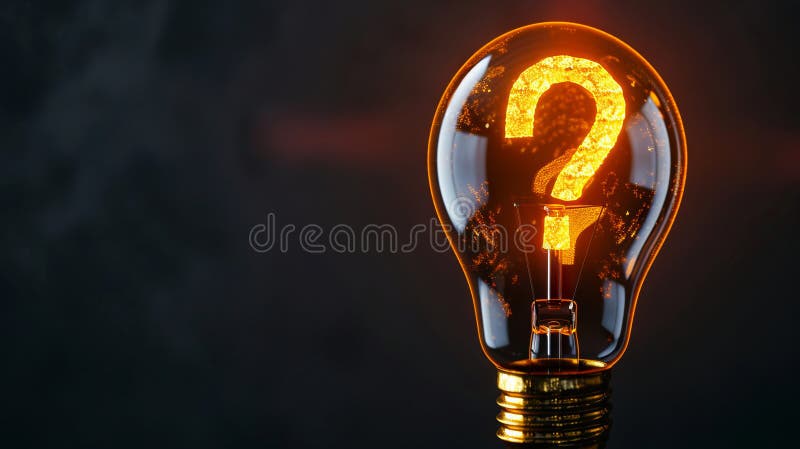 A Light Bulb with a Question Mark on it Stock Image - Image of question ...