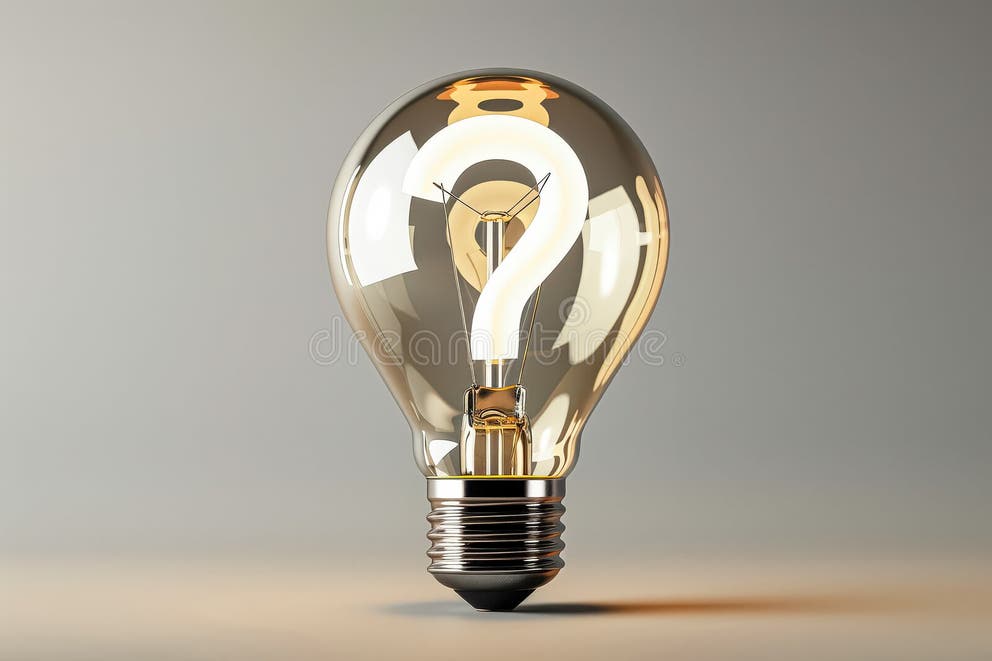 Light Bulb with a Question Mark on it. Stock Image - Image of bulb ...