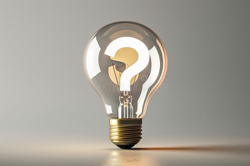 Light Bulb with a Question Mark on it Stock Photo - Image of glass ...