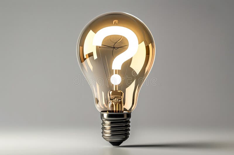 Light Bulb with a Question Mark on it. Stock Image - Image of ...