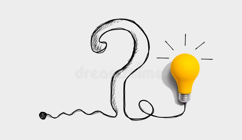 Light Bulb and Question Mark Stock Illustration - Illustration of ...