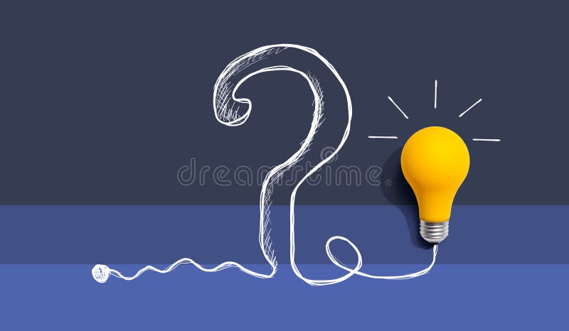 Light Bulb and Question Mark Stock Illustration - Illustration of ...