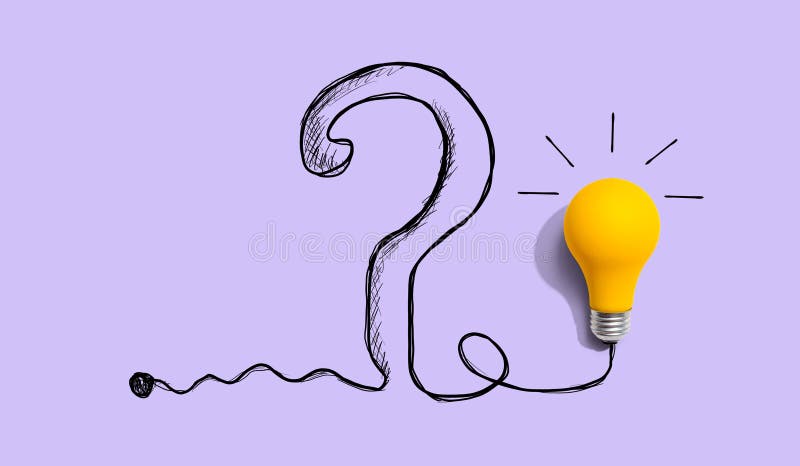 Light Bulb and Question Mark Stock Illustration - Illustration of ...
