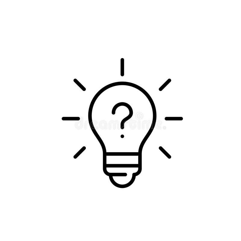 Light Bulb and Question Mark. Idea Generation and Creativity. Pixel ...