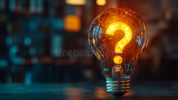 A Light Bulb with a Question Mark Inside of it Stock Image - Image of ...