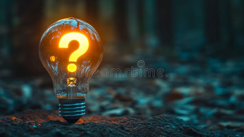 A Light Bulb with a Question Mark Inside of it Stock Image - Image of ...