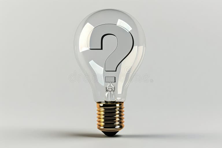 A Light Bulb with a Question Mark Inside of it Stock Image - Image of ...