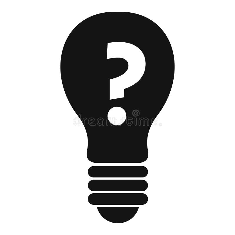 Light Bulb with Question Mark Inside Icon Simple Stock Vector ...