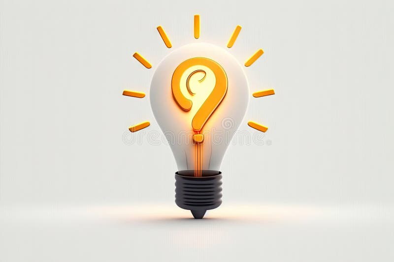 Light Bulb with Question Mark on White Background Stock Illustration ...