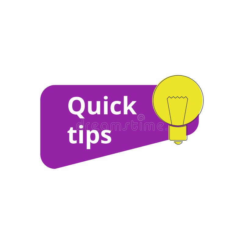 Light Bulb with Quick Tips Icon for Helpful Advice Vector Illustration ...