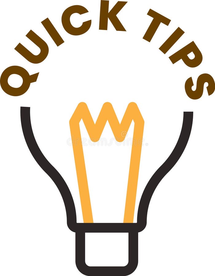 Light Bulb with Quick Tips Text Framing it, Symbolizing Helpful Advice ...
