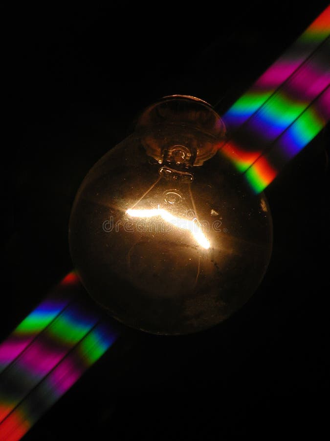 Light bulb and rainbow stock photo. Image of blue, green - 4672