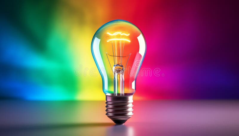 Rainbow Colored Lightbulb Stock Illustrations – 252 Rainbow Colored ...