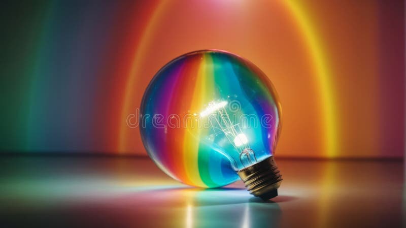 Rainbow Colored Lightbulb Stock Illustrations – 252 Rainbow Colored ...