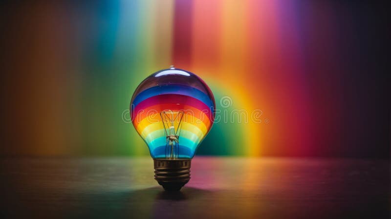 Rainbow Colored Lightbulb Stock Illustrations – 209 Rainbow Colored ...