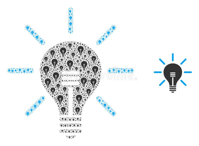 Light Bulb Recursion Icon Collage Stock Vector - Illustration of ...