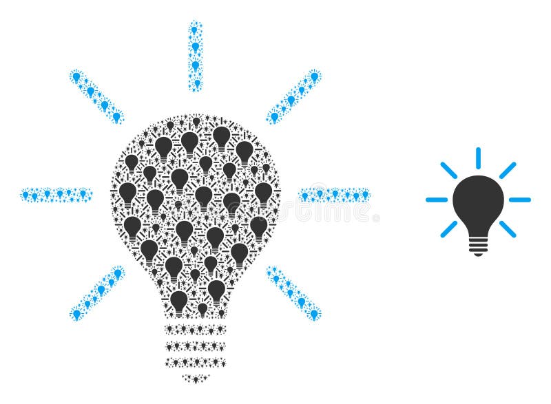 Light Bulb Recursive Icon Composition Stock Vector - Illustration of ...