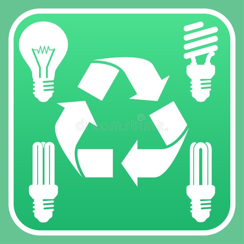 Light bulb recycling stock illustration. Illustration of resources ...