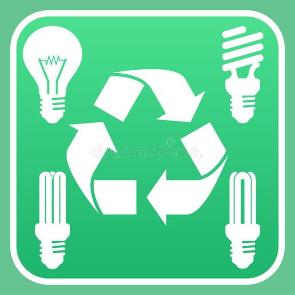 Light bulb recycling stock illustration. Illustration of resources ...