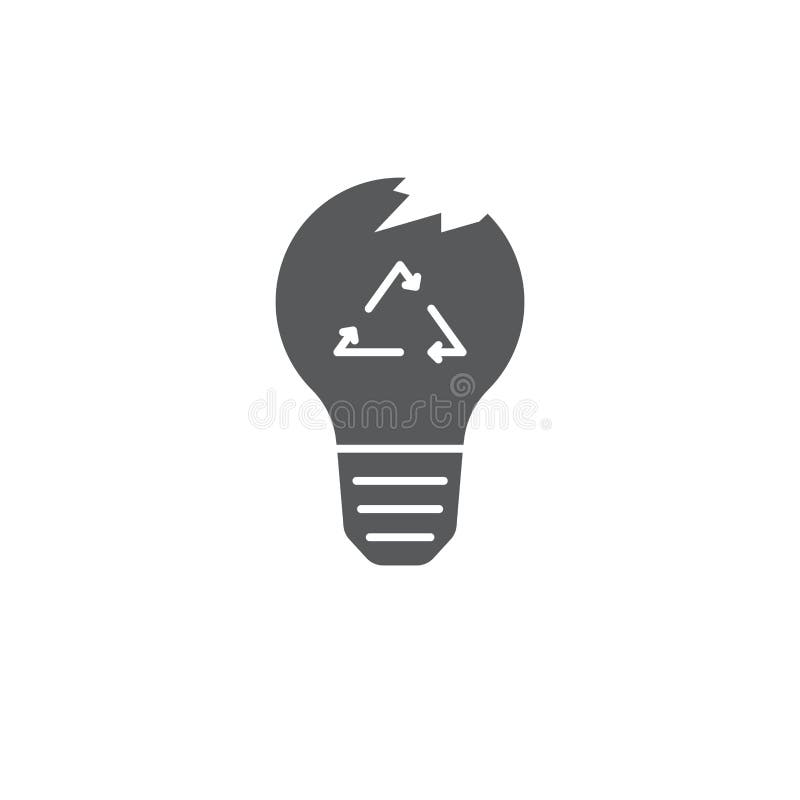 Light Bulb Recycling Vector Icon Symbol Isolated on White Background ...