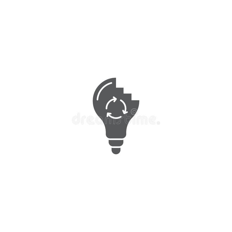 Light Bulb Recycling Vector Icon Symbol Isolated on White Background ...