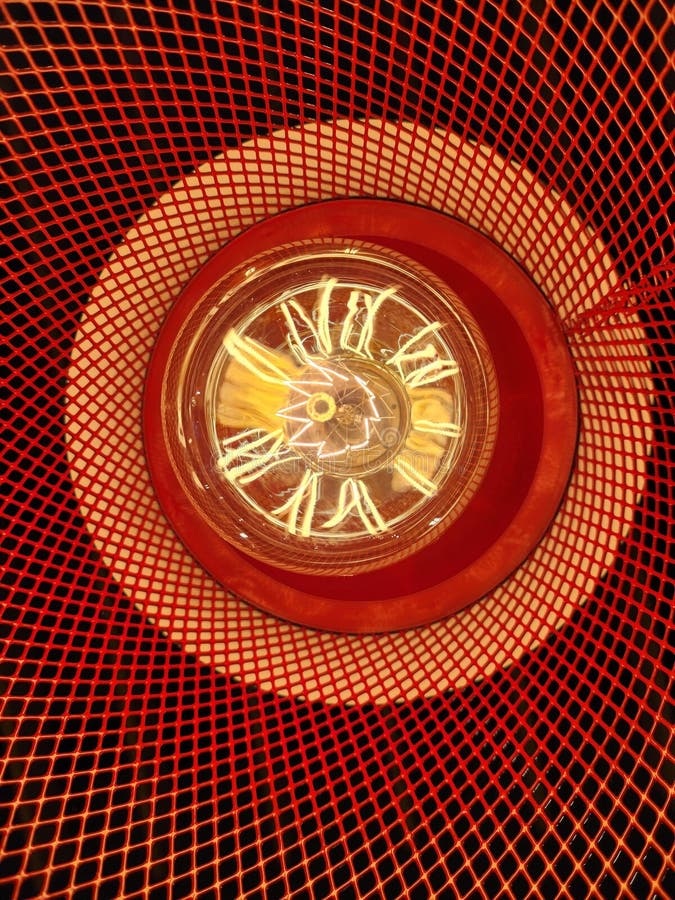 Light Bulb with Red Mesh Cover Stock Photo - Image of bulb, light ...
