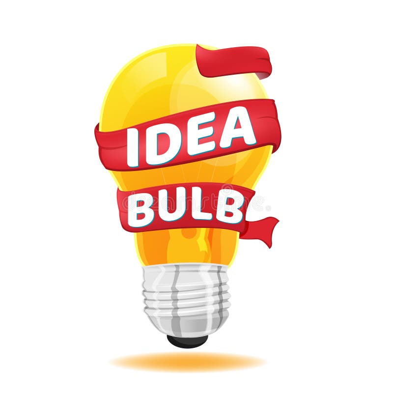 Light Bulb Red Ribbon Idea Concept Vector Stock Illustration ...