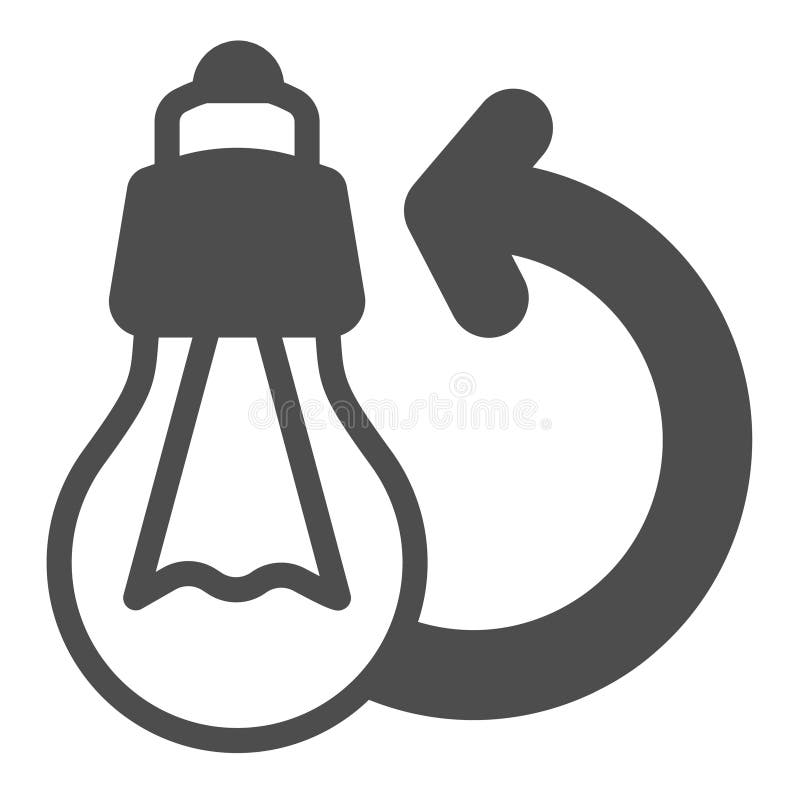 Light Bulb and Replace Arrow Solid Icon, Electrician Service Concept ...