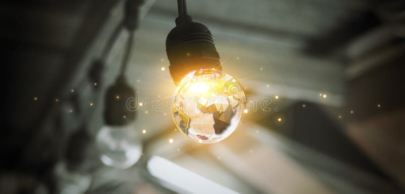 Light Bulb Representing Digital World Concept and Future Technology ...