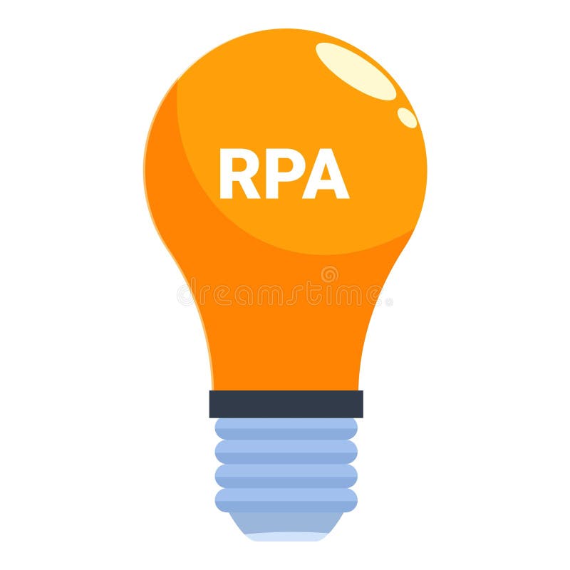 Light Bulb Representing Rpa Robotic Process Automation Stock Vector ...