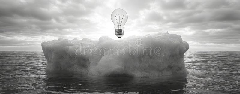 A Light Bulb Resting on the Surface of Ice is a Potent Symbol of ...