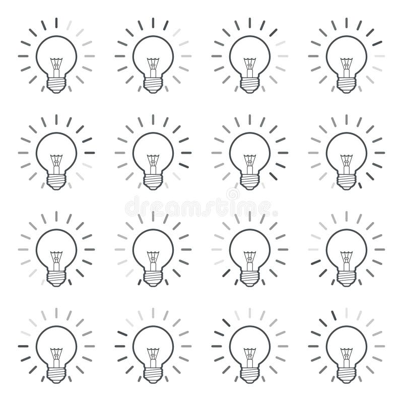 Light Bulb Shining Outline Animation Sprite Sheet Stock Vector ...