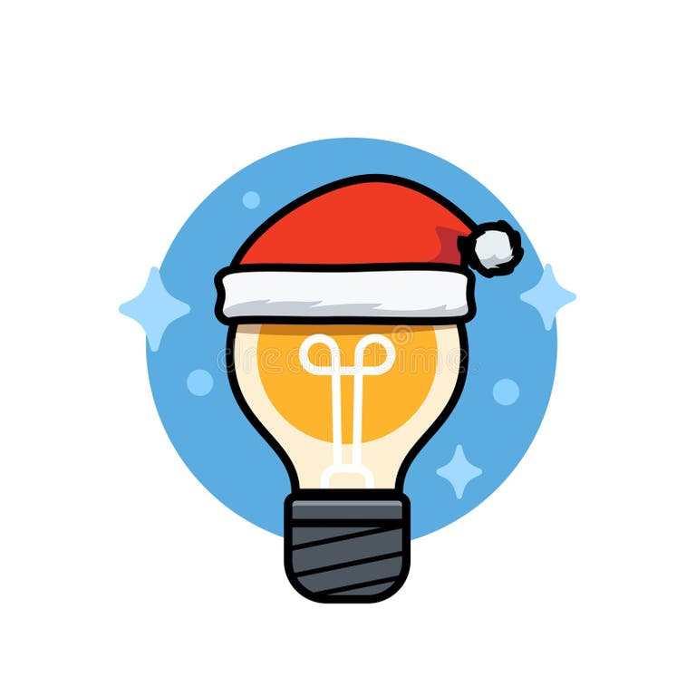 A Light Bulb and Santa Hat. Isolated Vector Illustration Stock ...