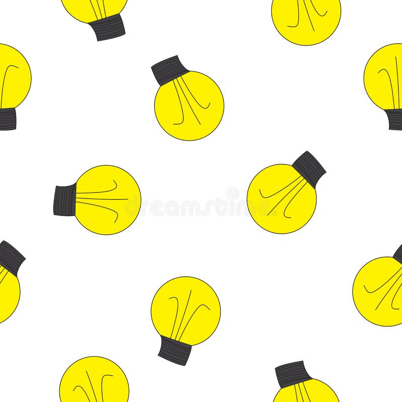 Light Bulb Seamless Pattern Background Vector Illustration Stock ...