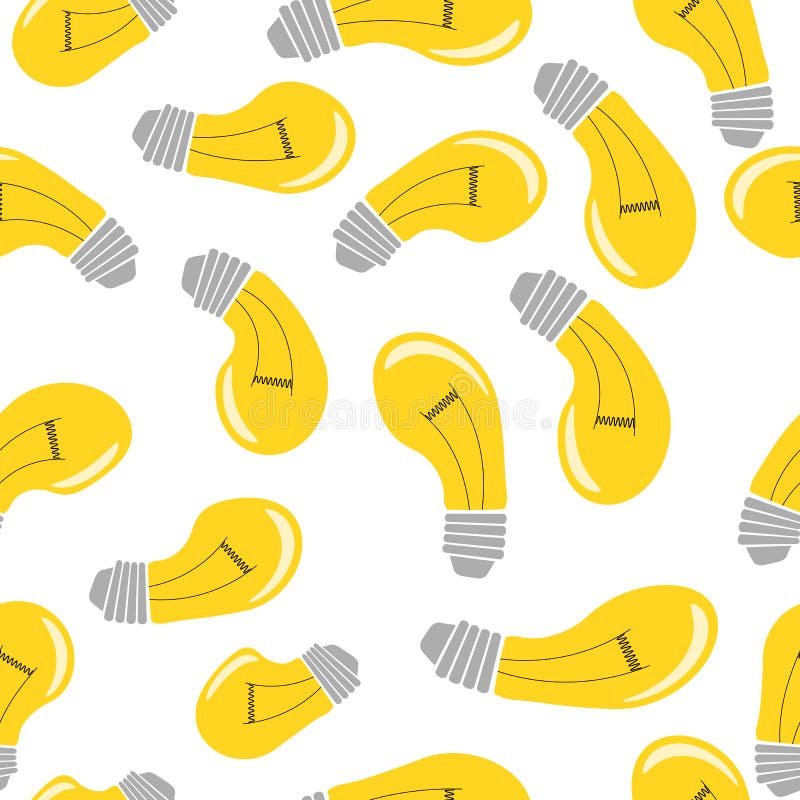 Light Bulb, Seamless Pattern on White Background Stock Vector ...