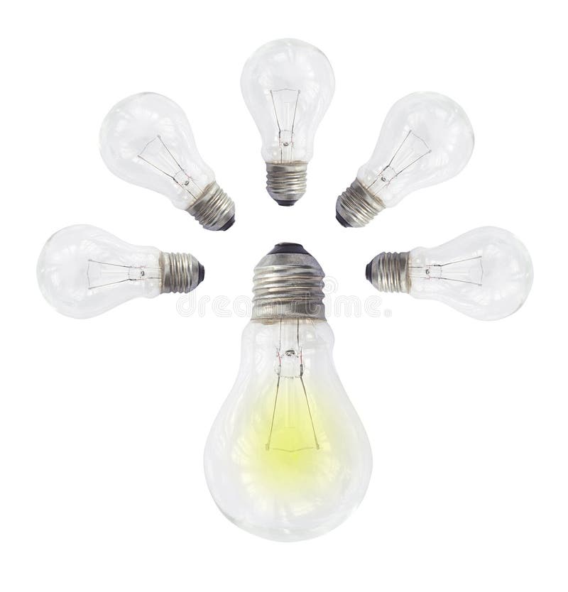 Light Bulb Set in Colors and Shape Stock Photo - Image of electrical ...