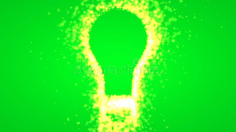 Light Bulb Shape Created with Flames on Green Screen Symbolising Ideas ...