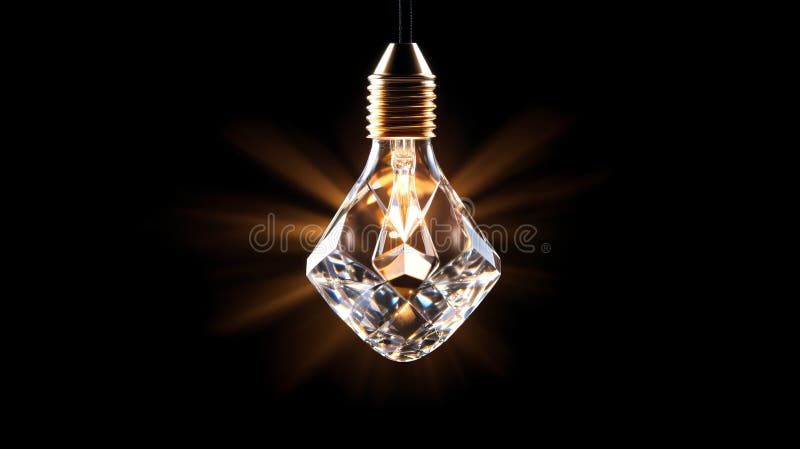Light Bulb in the Shape of a Diamond. Concept of a Brilliant Idea Stock ...