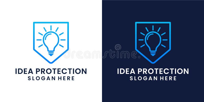 Light Bulb with Shield Logo Design Inspirations Stock Vector ...