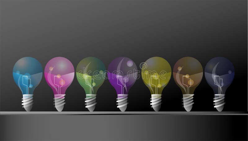Light Bulb Shine Navigate for Success Creative Business Thinking,set ...