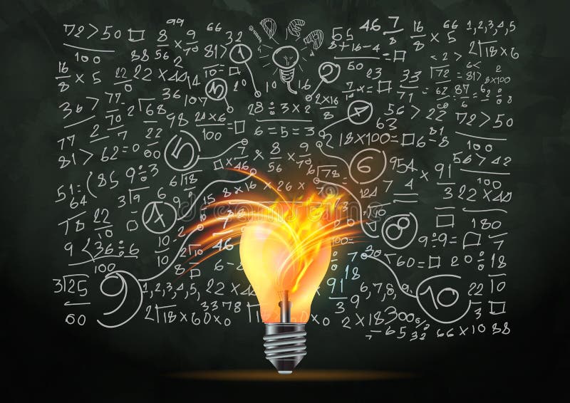 Light Bulb Shine the Power Lighting - Drawing Sketches Plan, Graph,data ...