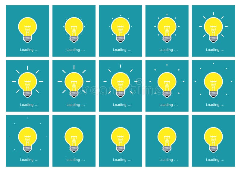 Light Bulb Shining Animation Sprite Sheet Flat Stock Vector ...