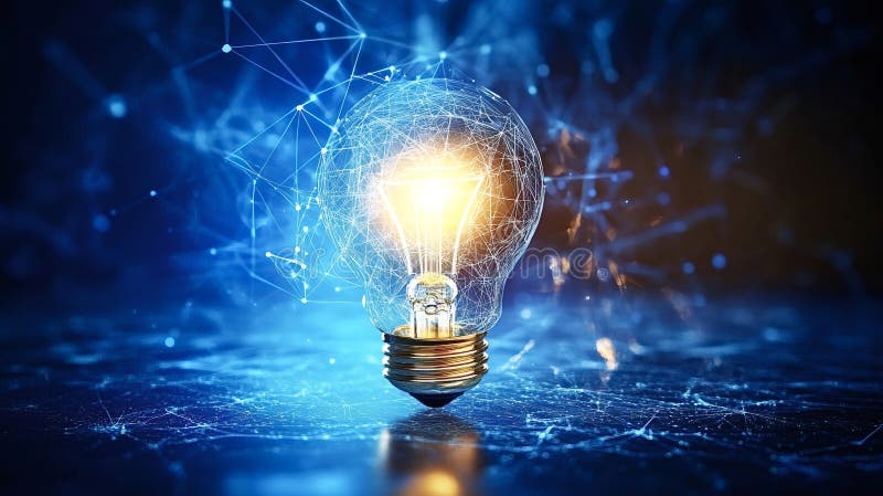Light Bulb Shining with Network Connection Symbolizing Innovation and ...