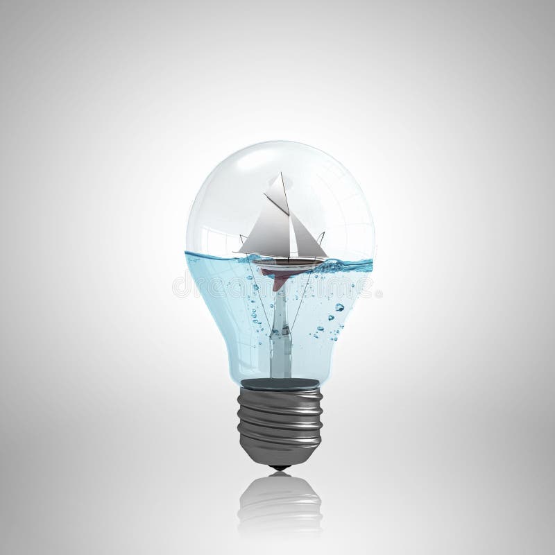 Light bulb with ship stock image. Image of electric, electricity - 57894803