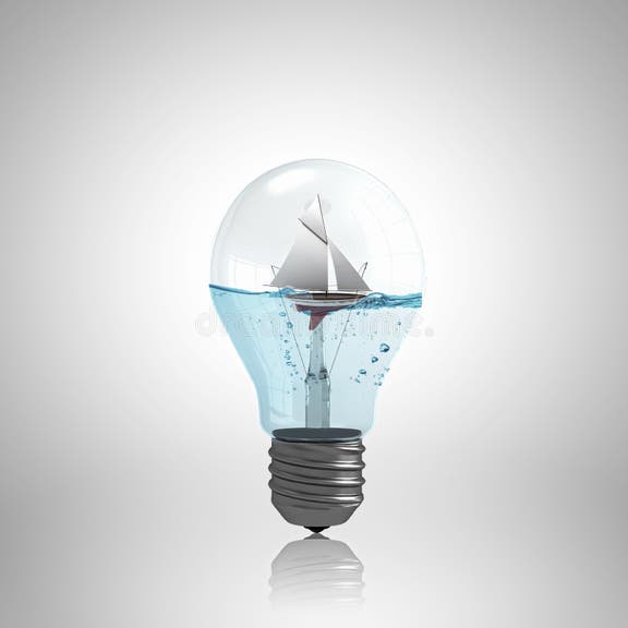 Light bulb with ship stock image. Image of electric, electricity - 57894803