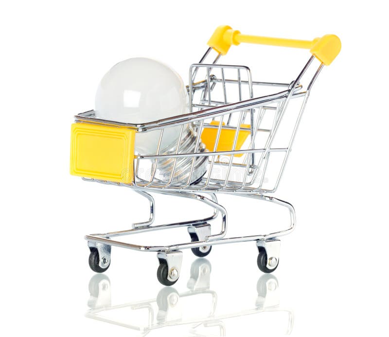Light Bulb in the Shopping Cart Stock Image - Image of power, customer ...