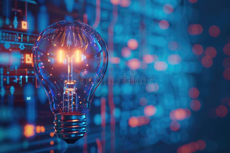 A Light Bulb Sits on a Table, Ready To Illuminate Stock Photo - Image ...