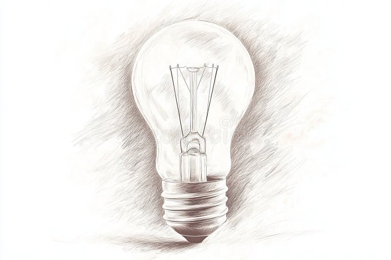 Light Bulb Sketch: a Classic Illustration of a Light Bulb, Emphasizing ...