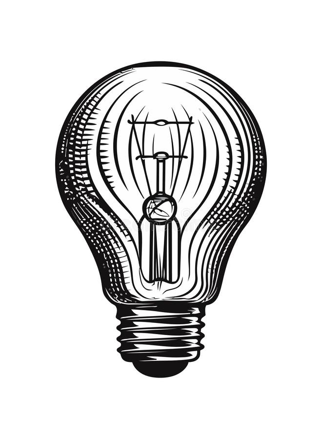 Light bulb sketch icon stock vector. Illustration of drawing - 277544616