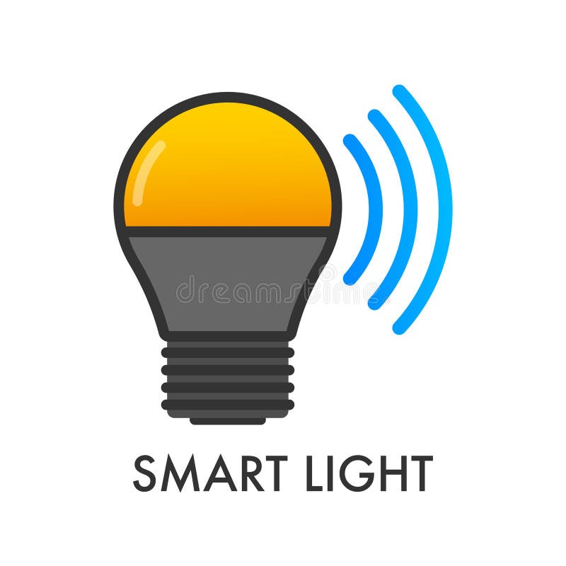 Light Bulb. Smart Light Icon. Wireless Communication Technology. Vector ...